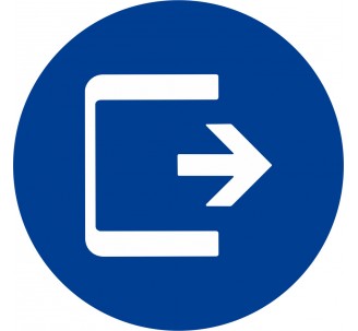 Plaque porte Sortie - Pictogramme - Plaque ronde Ø83 mm
