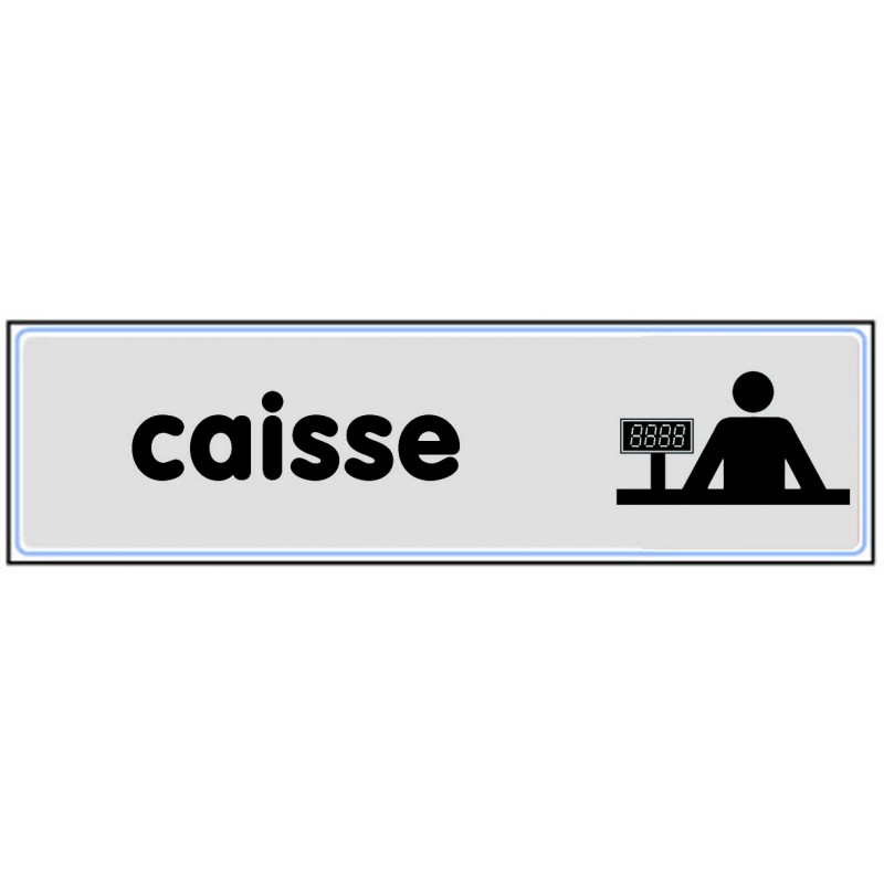 Plaque de porte plexi classique argent caisse Plaque de porte plexi classique argent caisse
